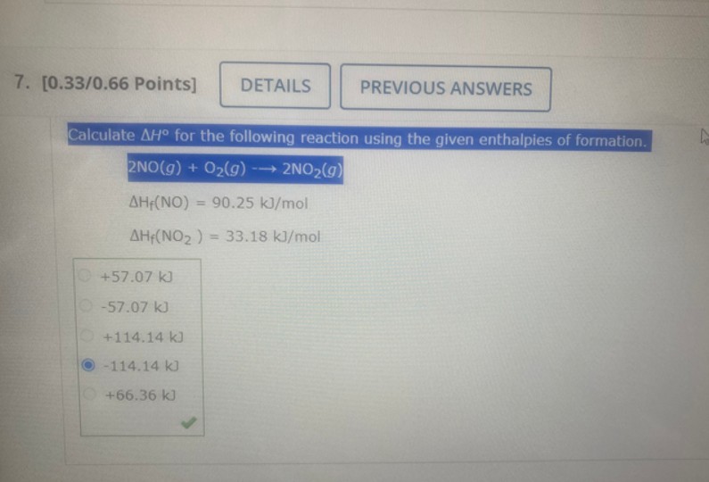 Solved Points]Calculate ΔH° ﻿for the following reaction | Chegg.com