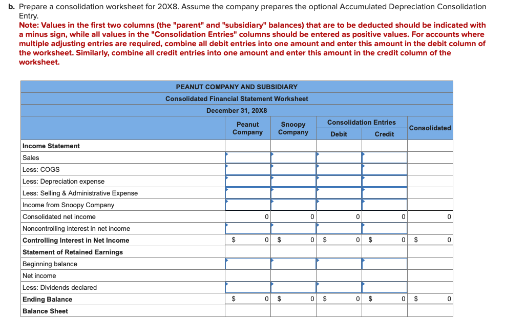 Solved Problem 3-27 (Algo) Consolidation Worksheet at End of | Chegg.com