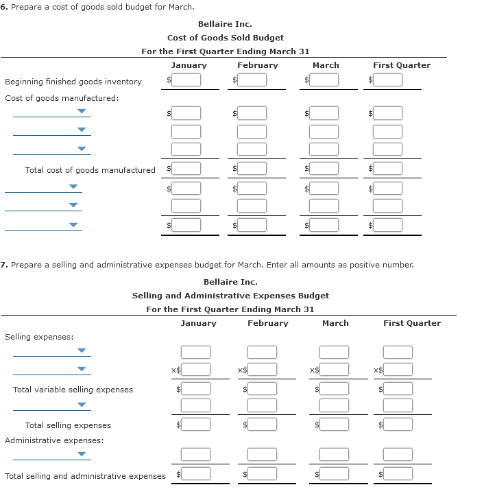 Solved Budgeted income statement and supporting budgets for | Chegg.com