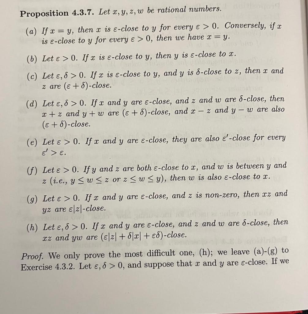 Solved Proposition 4.3.7. Let x,y,z,w be rational numbers. | Chegg.com
