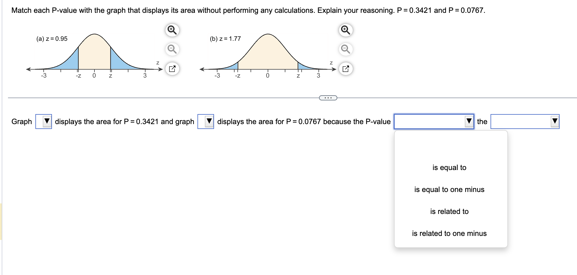 Solved Match Each P Value With The Graph That Displays Its