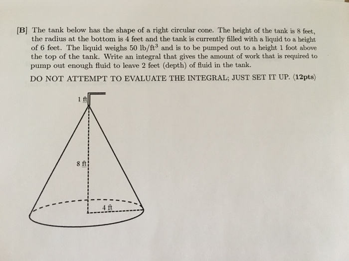 Solved The tank below has the shape of a right circular | Chegg.com
