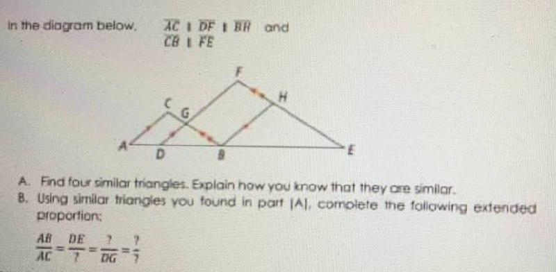 Solved in the diagram below AC 1 DE IR and CB t FE F G D A. | Chegg.com
