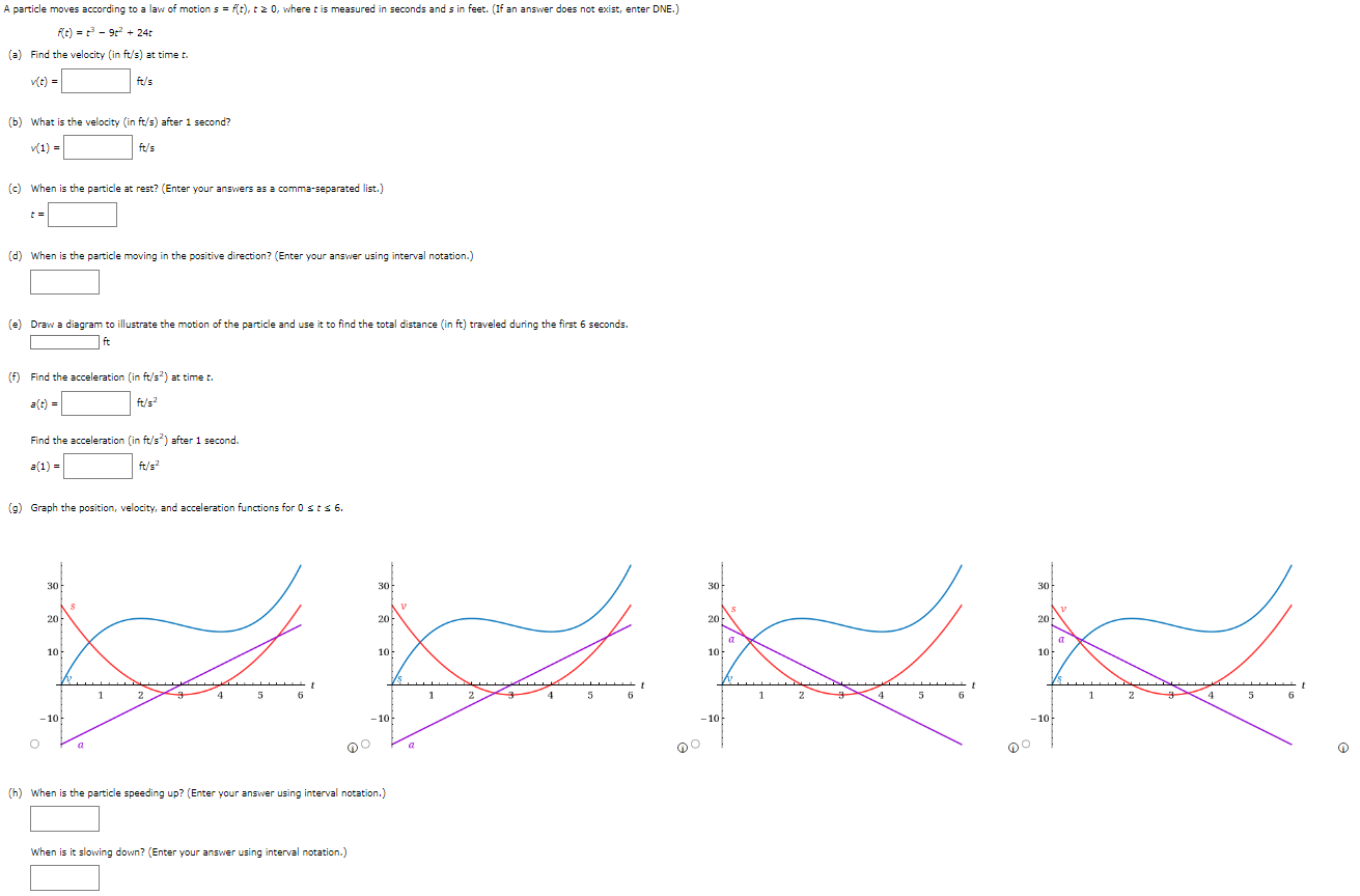 Solved A particle moves according to a law of motion | Chegg.com