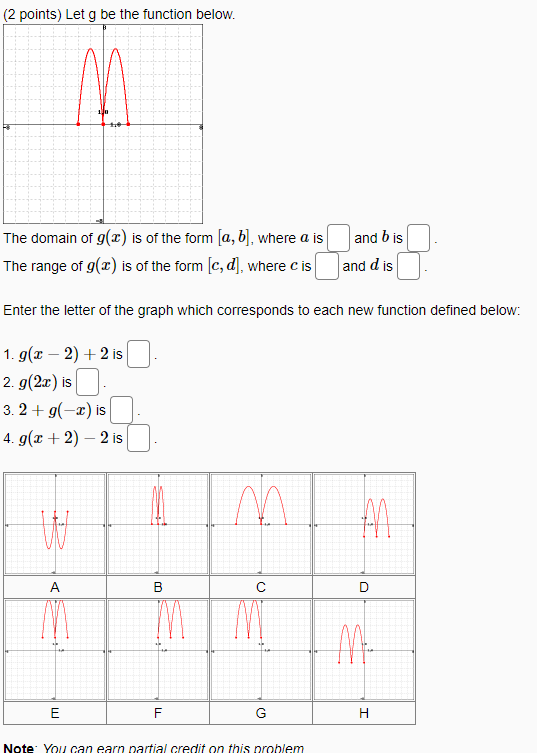 Solved (2 points) Let g be the function below. The domain of | Chegg.com Solved (2 points) Let g be the function below. The domain of | Chegg.com