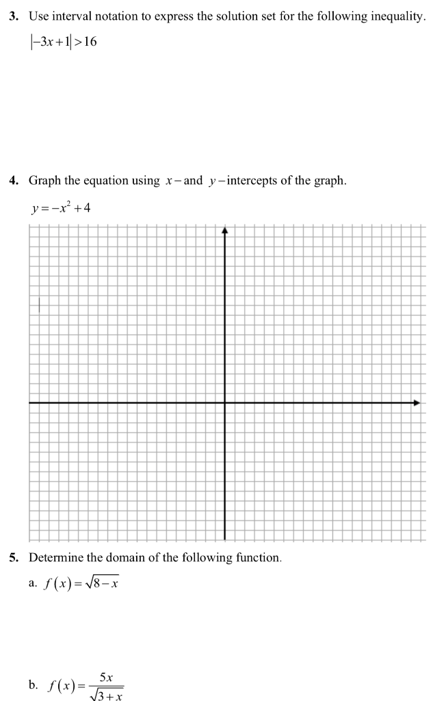 Solved 3. Use interval notation to express the solution set | Chegg.com