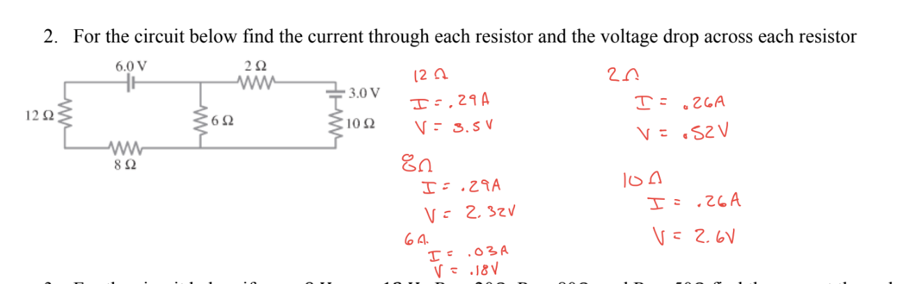Solved 2. For the circuit below find the current through | Chegg.com