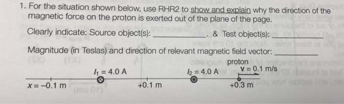Solved 1. For the situation shown below, use RHR2 to show | Chegg.com