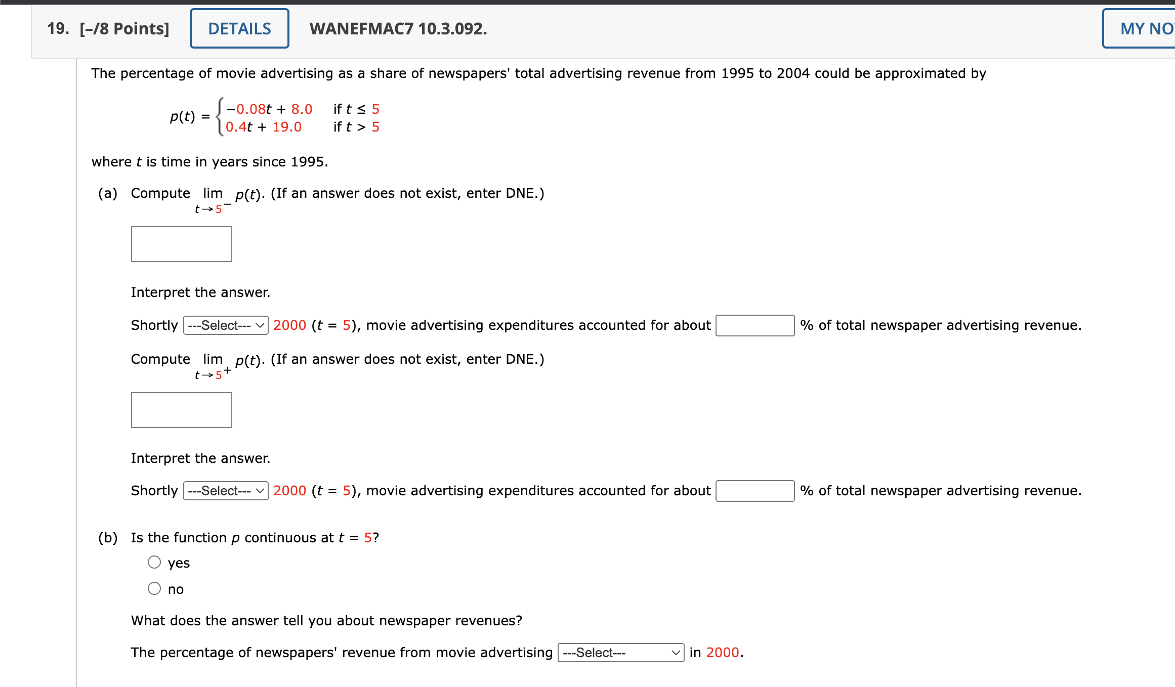 Solved The percentage of movie advertising as a share of | Chegg.com