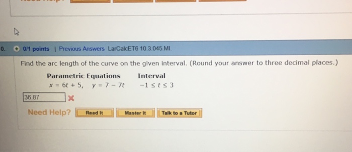 Solved Find the arc length of the curve on the given | Chegg.com