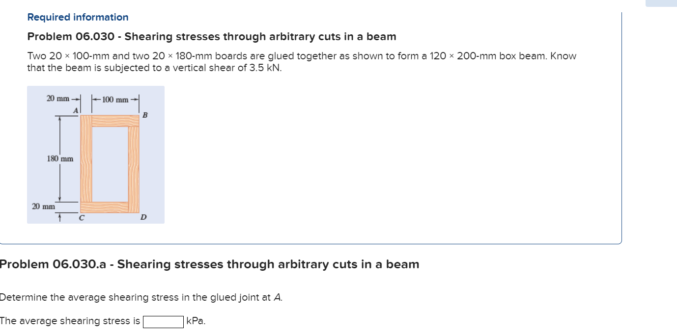 Solved Required information Problem 06.030 - Shearing | Chegg.com