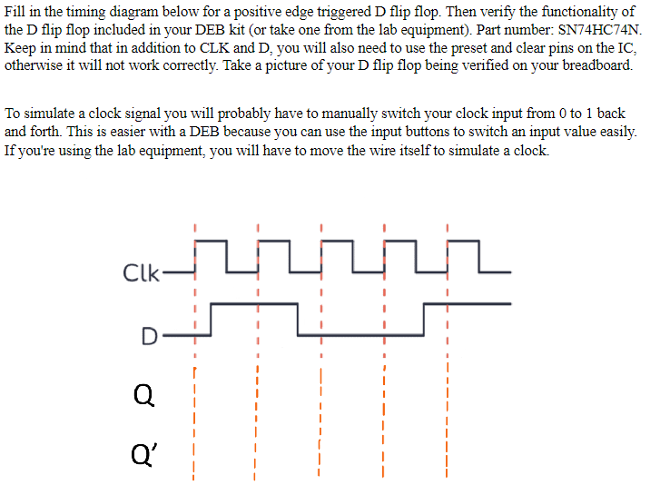 Solved Fill in the timing diagram below for a positive edge | Chegg.com
