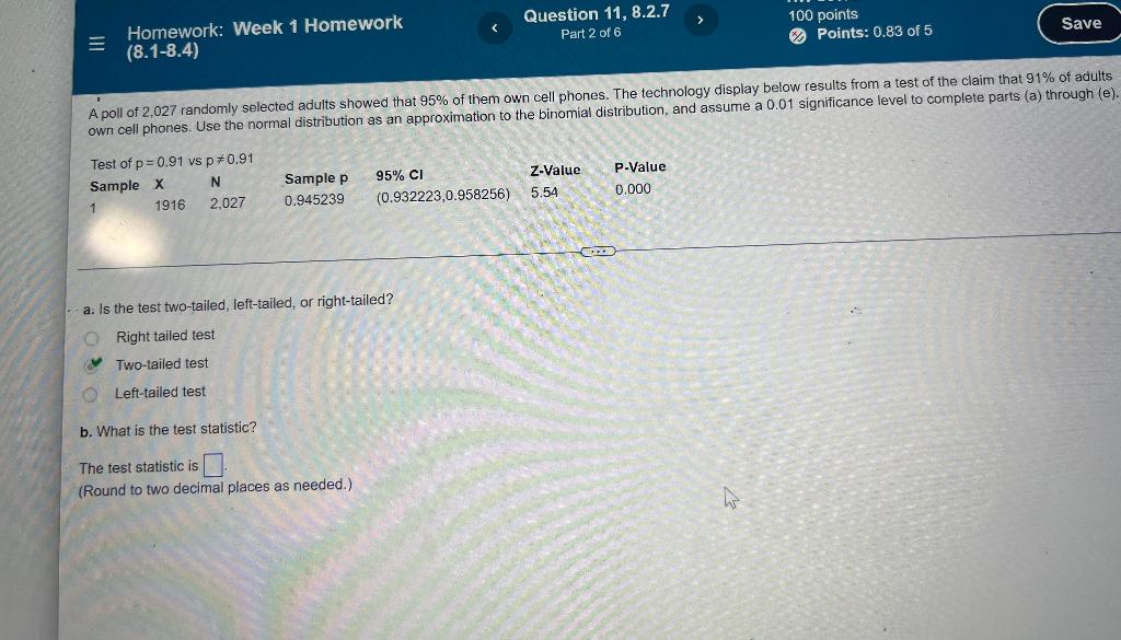 Solved = Homework: Week 1 Homework (8.1-8.4) Question 10, | Chegg.com