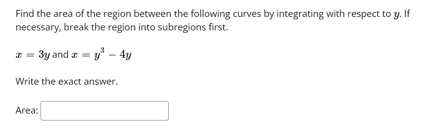 Solved Find the area of the region between the following | Chegg.com