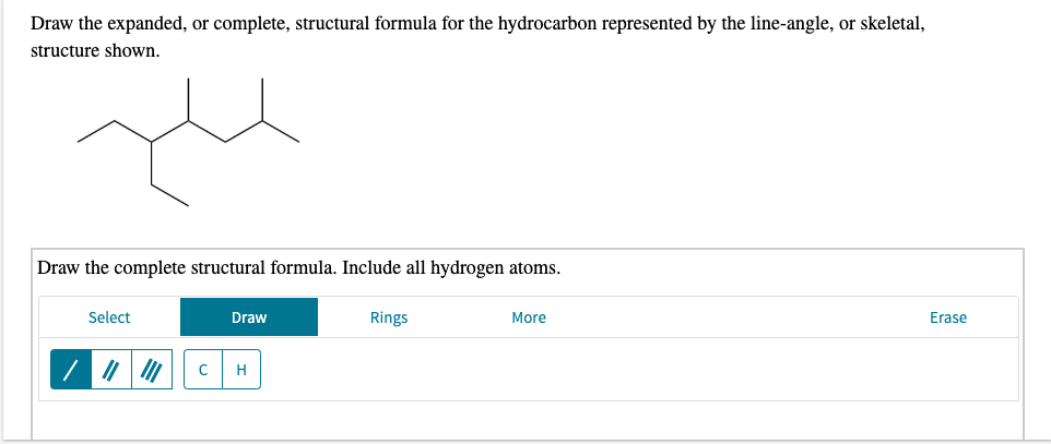 Solved Draw the expanded, or complete, structural formula | Chegg.com