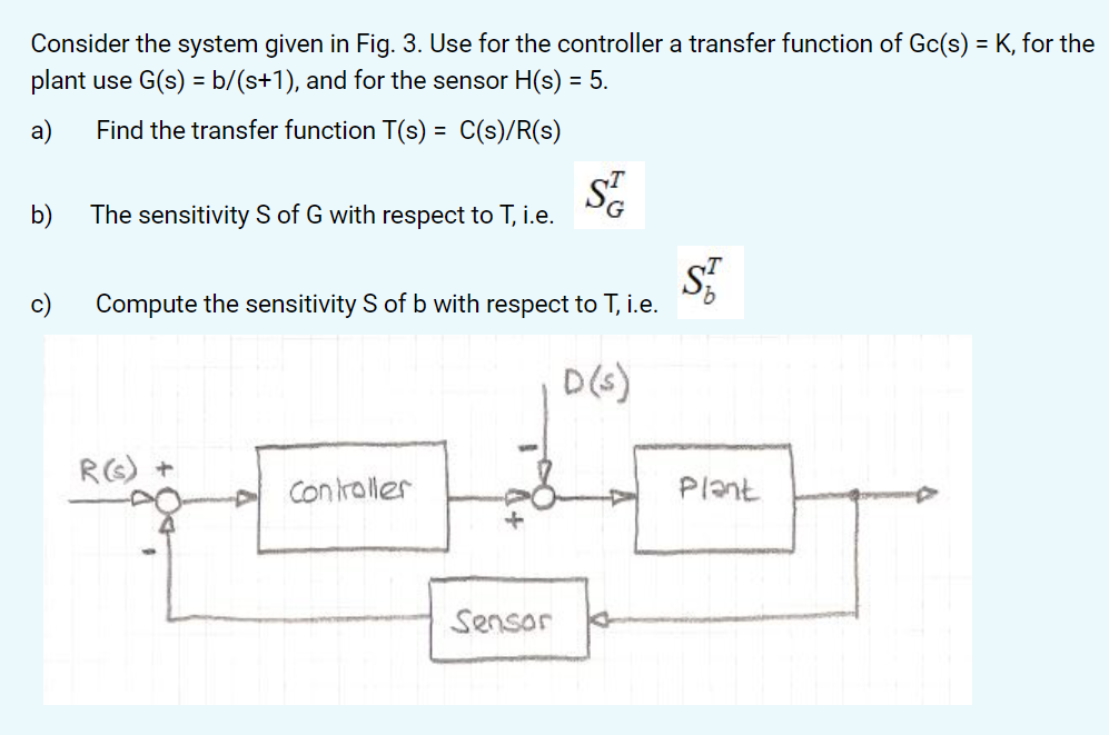 Solved Consider the system given in Fig. 3. Use for the | Chegg.com