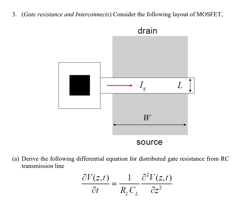 Solved 3. (Gate resistance and Interconnects) Consider the | Chegg.com