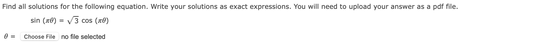 Solved Find all solutions for the following equation. Write | Chegg.com