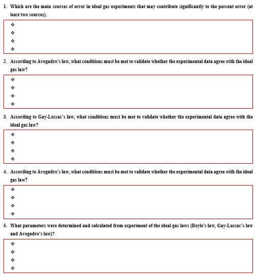 Solved 1 Which Are The Main Sources Of Error In Ideal Gas