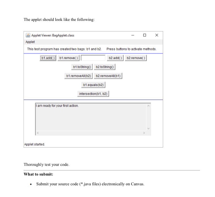 Solved So this is a lab for Java and has to do with bags, if | Chegg.com