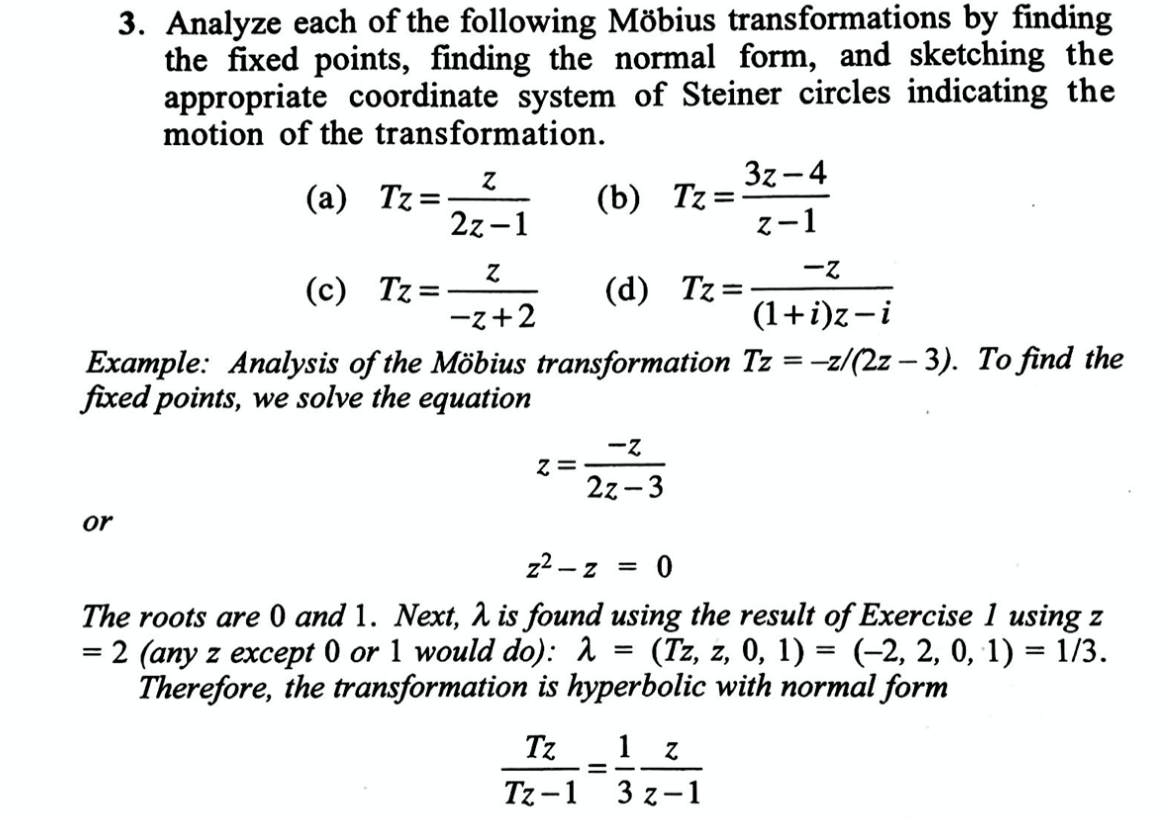Solved 3. Analyze each of the following Möbius | Chegg.com