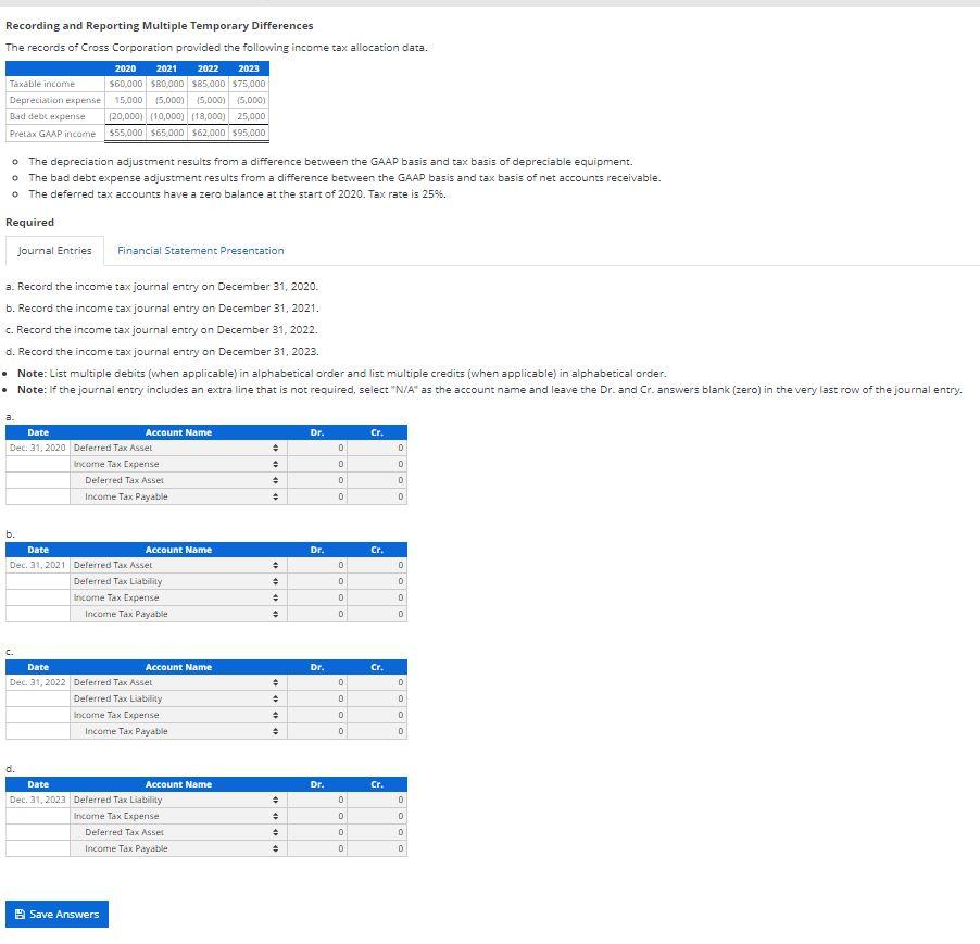 Solved Recording and Reporting Multiple Temporary | Chegg.com