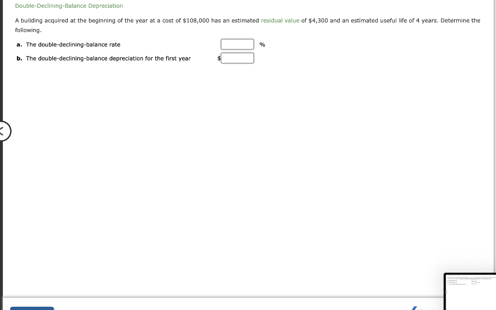 Solved Double-Declining-Balance Depreciation A building | Chegg.com