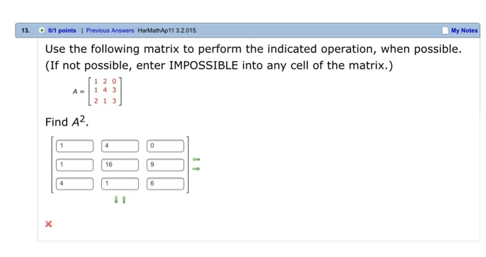 Solved 13. 0/1 points | Previous Answers HarMathAp11 | Chegg.com