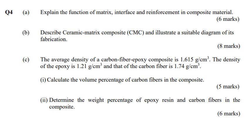 Solved Q4 (a) Explain the function of matrix, interface and | Chegg.com