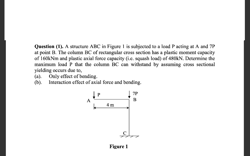 Solved Question (1). A structure ABC in Figure 1 is | Chegg.com