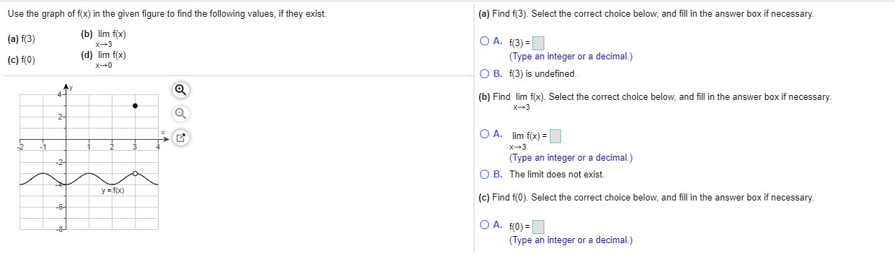 Solved (a) Find f(3). Select the correct choice below, and | Chegg.com