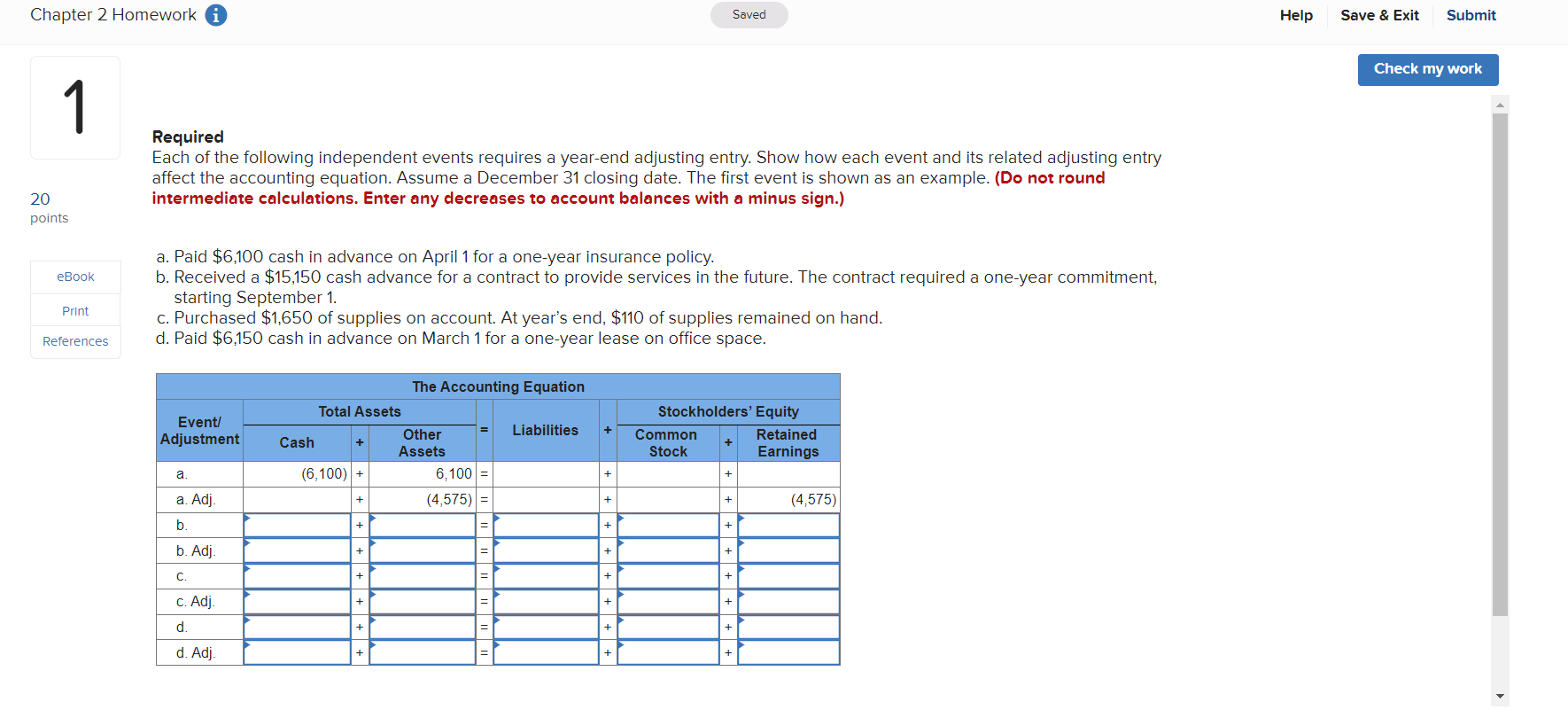 Solved Required Each of the following independent events | Chegg.com