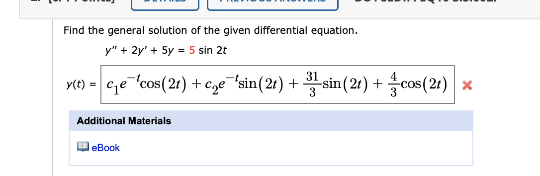 Solved Find the general solution of the given differential | Chegg.com