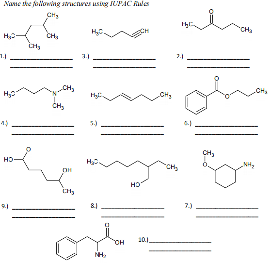 Solved Name the following structures using IUPAC Rules CH3 | Chegg.com