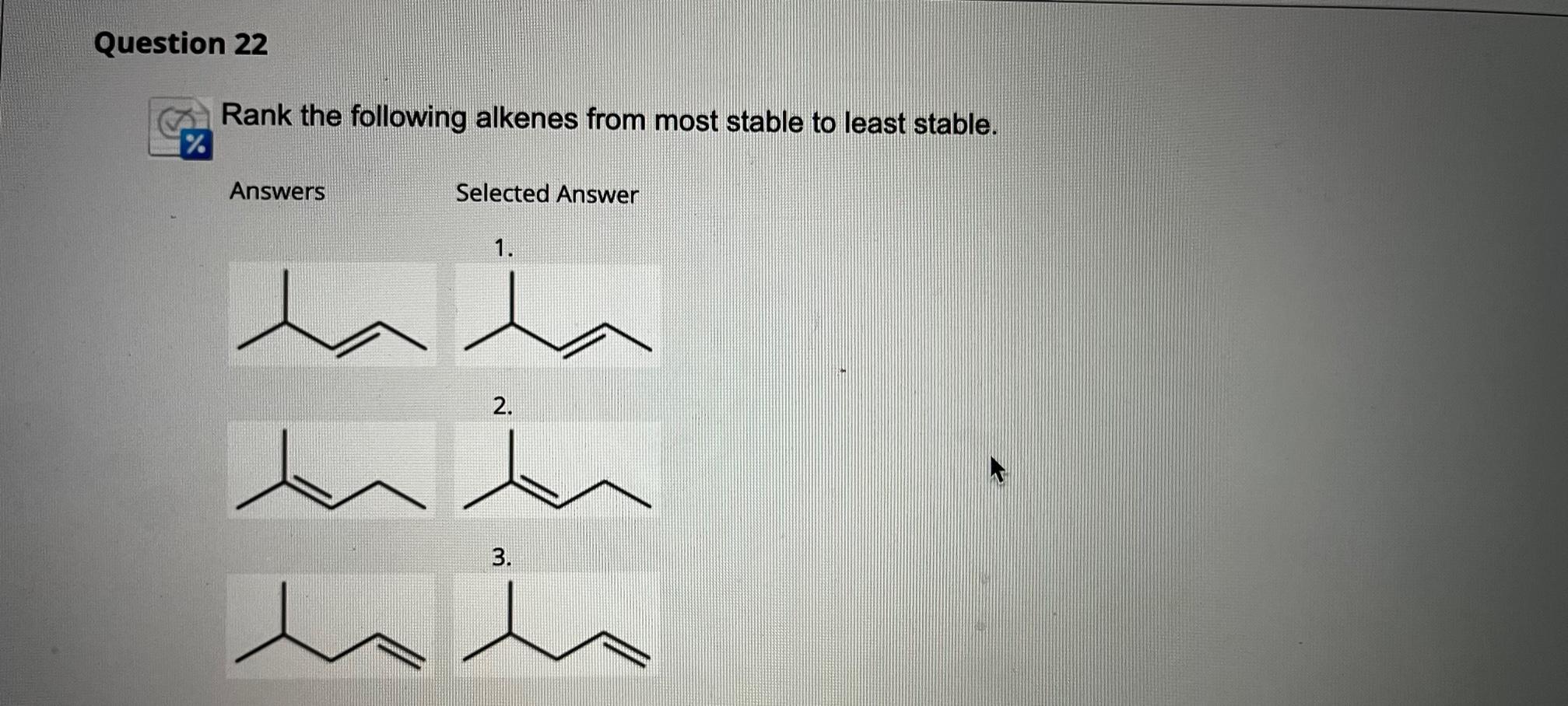 Solved Rank the following alkenes from most stable to least | Chegg.com