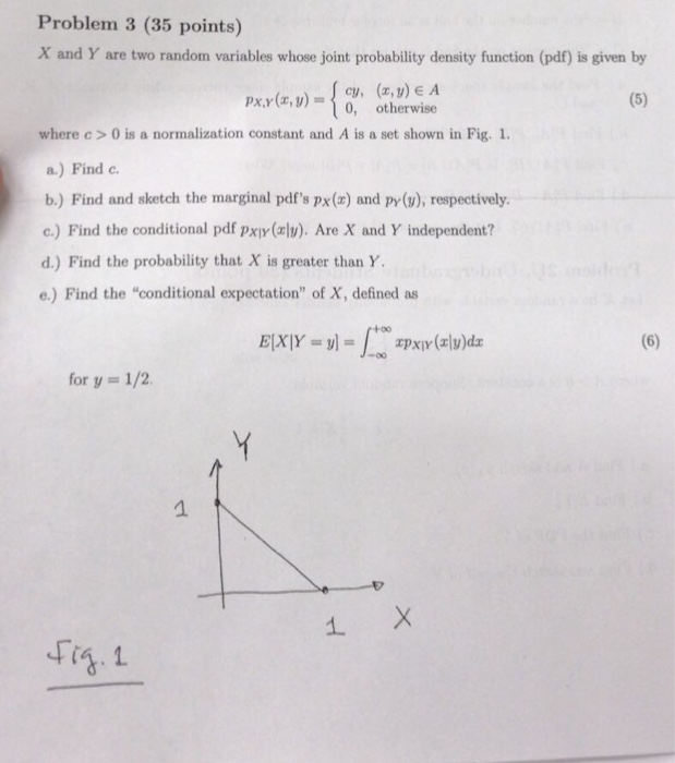 Solved Problem 3 (35 points) X and Y are two random | Chegg.com