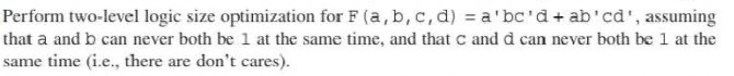 Solved Perform two-level logic size optimization for | Chegg.com