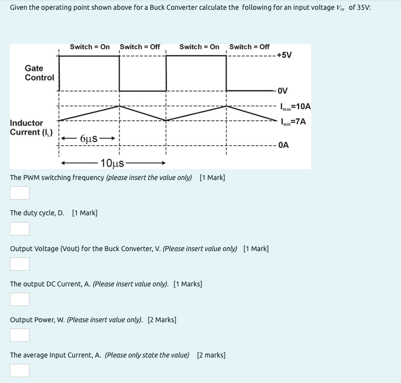 Solved Given the operating point shown above for a Buck | Chegg.com