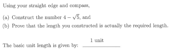 Solved Using your straight edge and compass, (a) Construct | Chegg.com