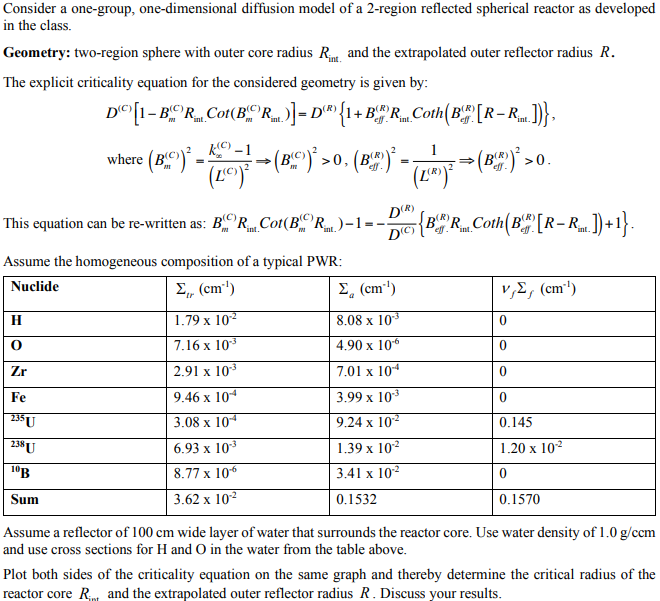Consider a one-group, one-dimensional diffusion model | Chegg.com