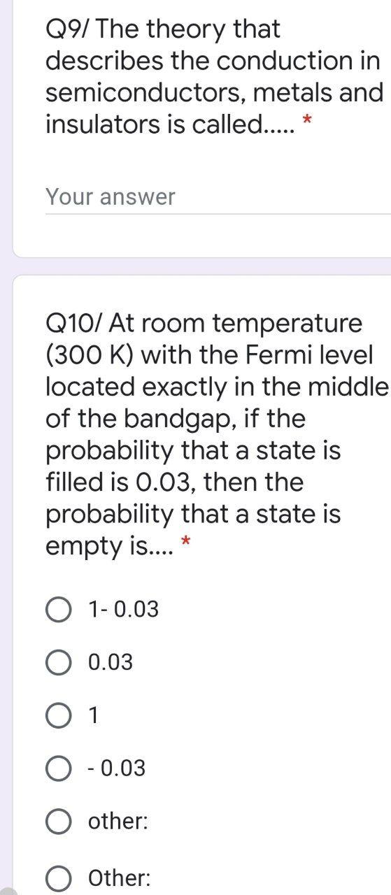 Solved Q9/ The theory that describes the conduction in | Chegg.com