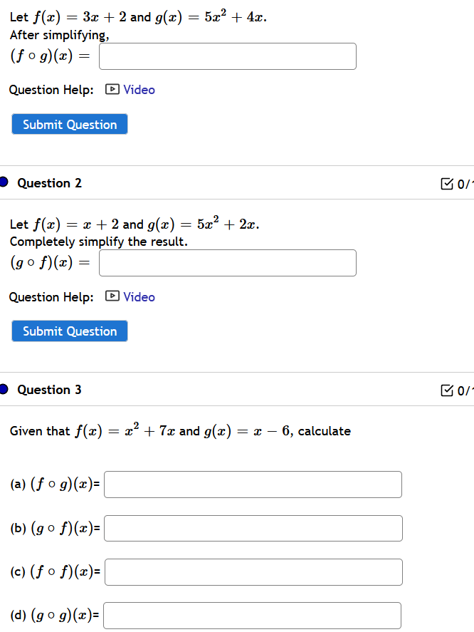 Solved = = Let f(x) = 3x + 2 and g(x) = 5x2 + 4x. After | Chegg.com