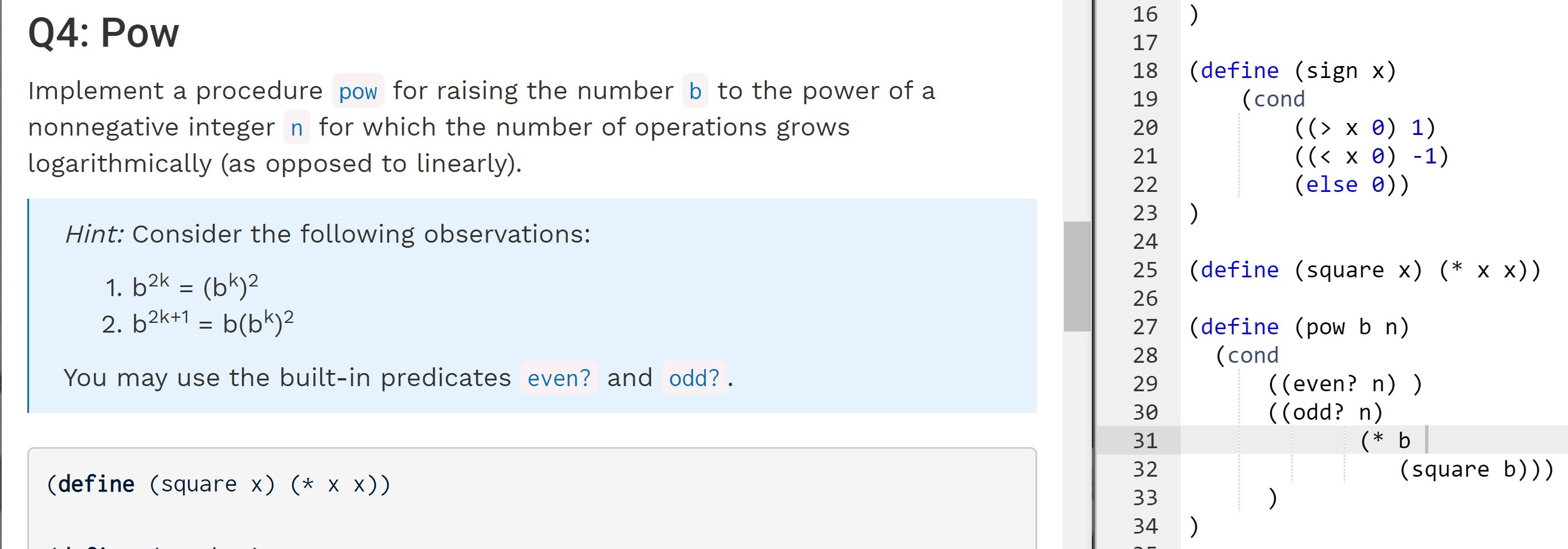 Hello, Can I get some help with this problem, my code | Chegg.com
