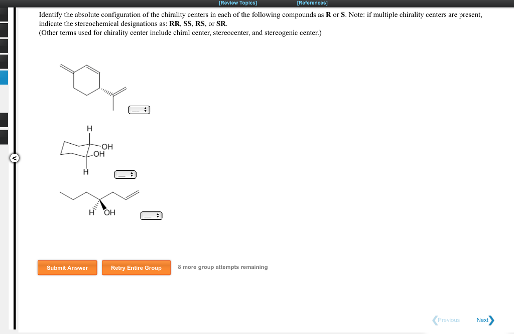 Solved Identify the absolute configuration of the chirality | Chegg.com