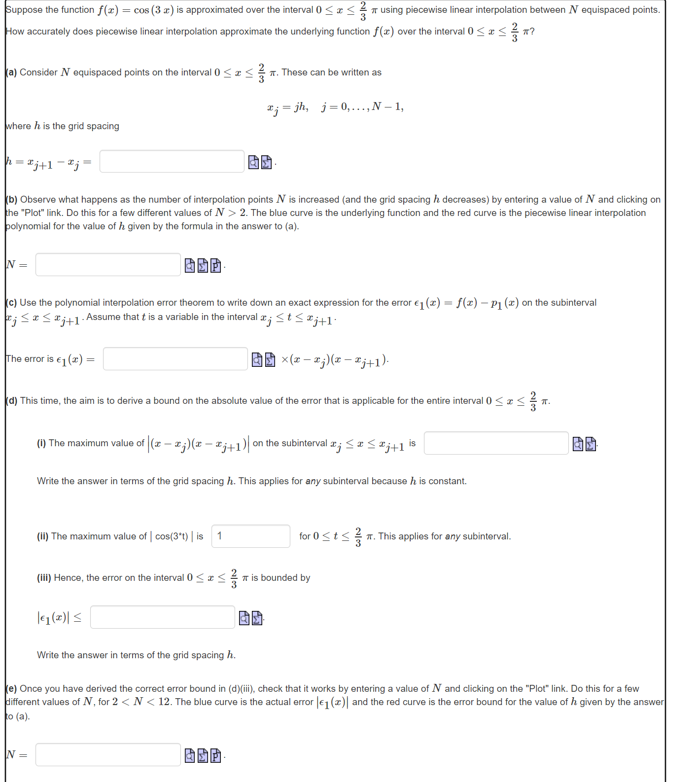 Solved Suppose the function f(x)=cos(3x) is approximated | Chegg.com