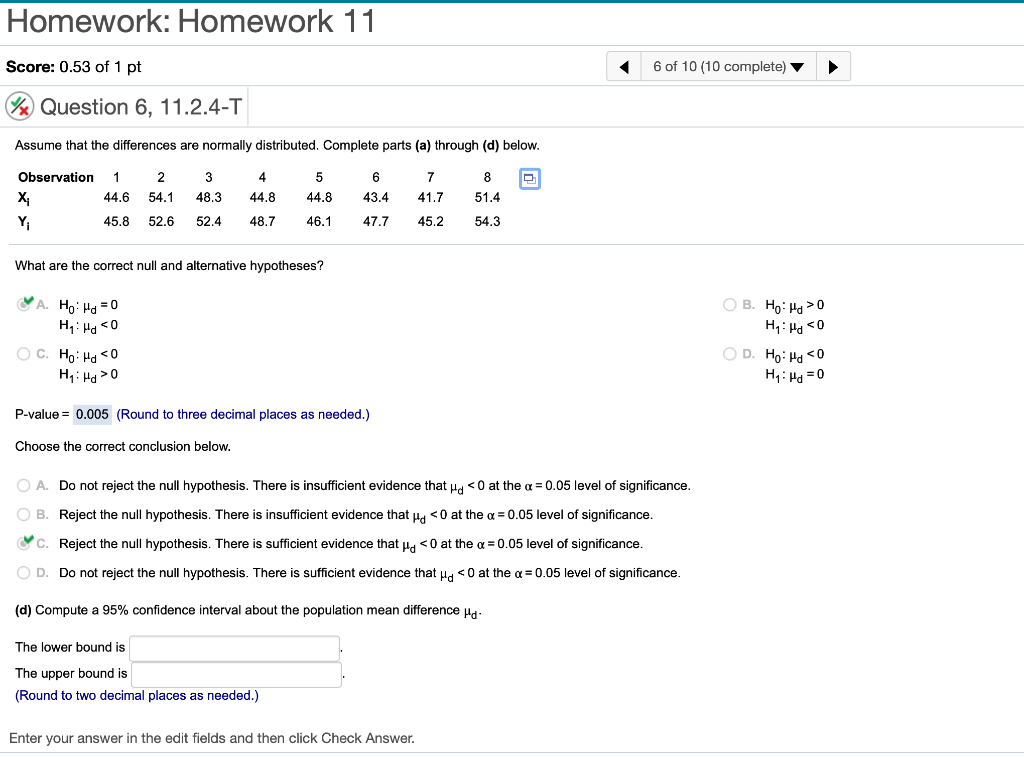 Solved Homework: Homework 11 Score: 0.53 of 1 pt 6 of 10 (10 | Chegg.com