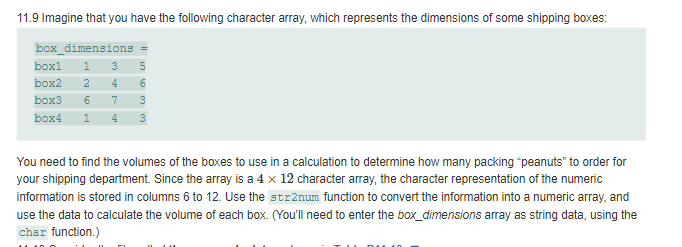 Solved 11.9 Imagine that you have the following character | Chegg.com