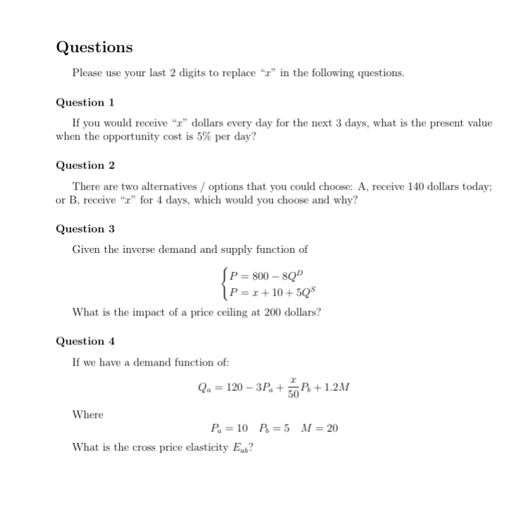 Solved Questions Please use your last 2 digits to replace " | Chegg.com