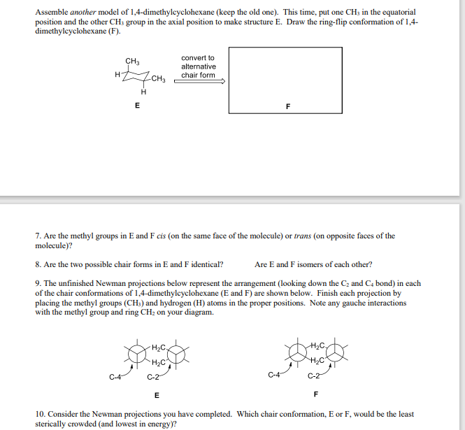 Solved Assemble another model of 1,4-dimethylcyclohexane | Chegg.com