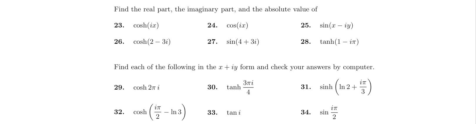 Solved Find the real part, the imaginary part, and the | Chegg.com
